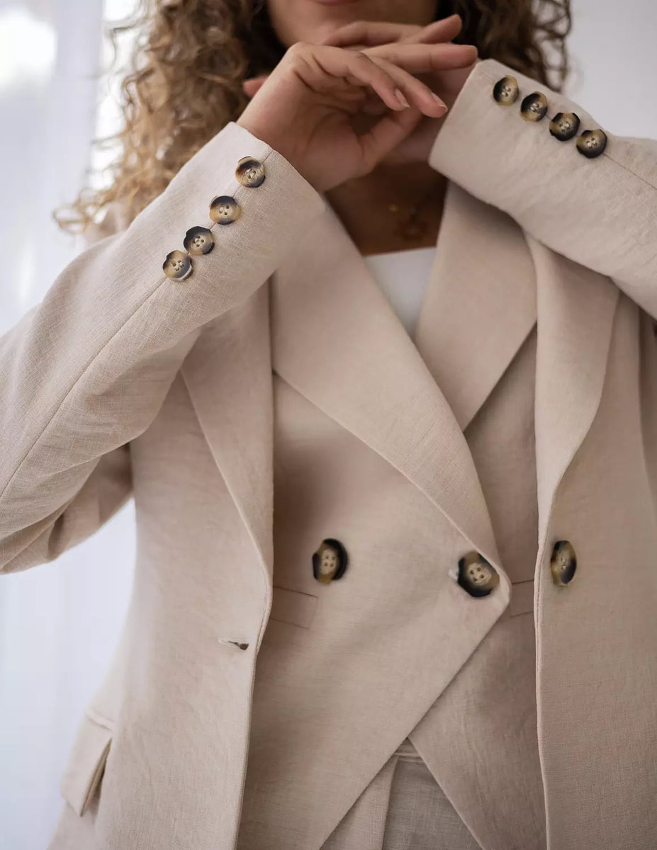 Light Beige Linen Blazer – Sara Yousry